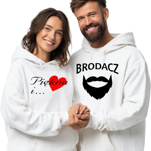 Bluzy dla par z kapturem Piękna i Brodacz. Bluzy z kapturem. Kup Online ...